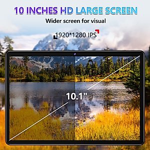 𝟮𝟬𝟮𝟒 𝗟𝐚𝐭𝐞𝐬𝐭 Tablet 10.1" Octa-Core Android 11 Tablet, 64GB Storage Tablet with Keyboard, Stylus Pen, Dual 13MP+5MP Camera, WiFi, Bluetooth, GPS, 512GB Expand Support, IPS Full HD Display