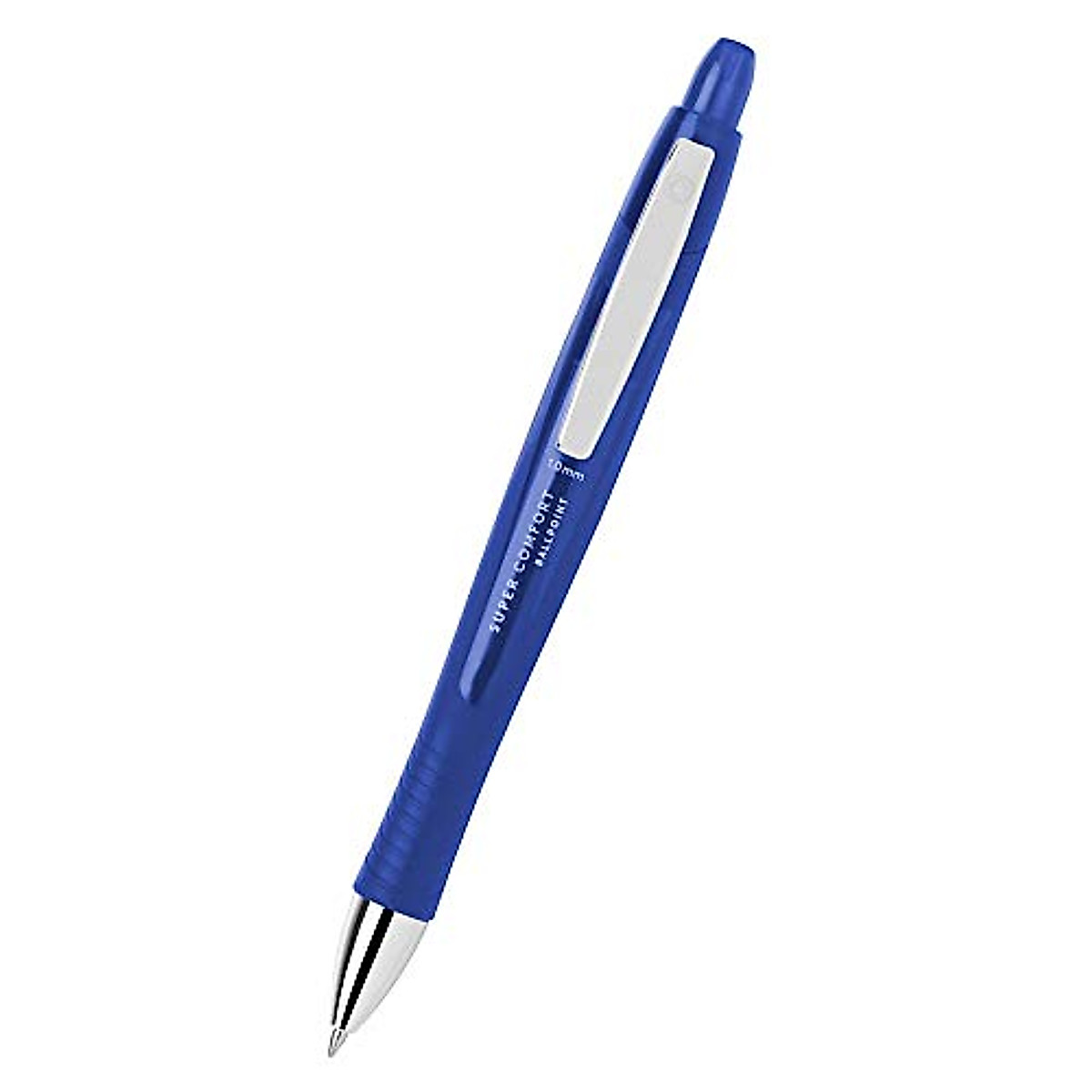 Office Depot Retractable Ballpoint Pens With Grip, Medium Point, 1.0 mm, Blue Barrel, Blue Ink, Pack Of 6