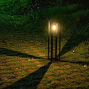 shinar 2 Set Solar Lights with 60 Lumen Vintage Light Bulb E12 warmwhite LEDs Solar Lamps Solar Light Solar Lanterns Solar Pathway Lights for Outdoor Garden, Garage, Driveway, Yard & Balcony