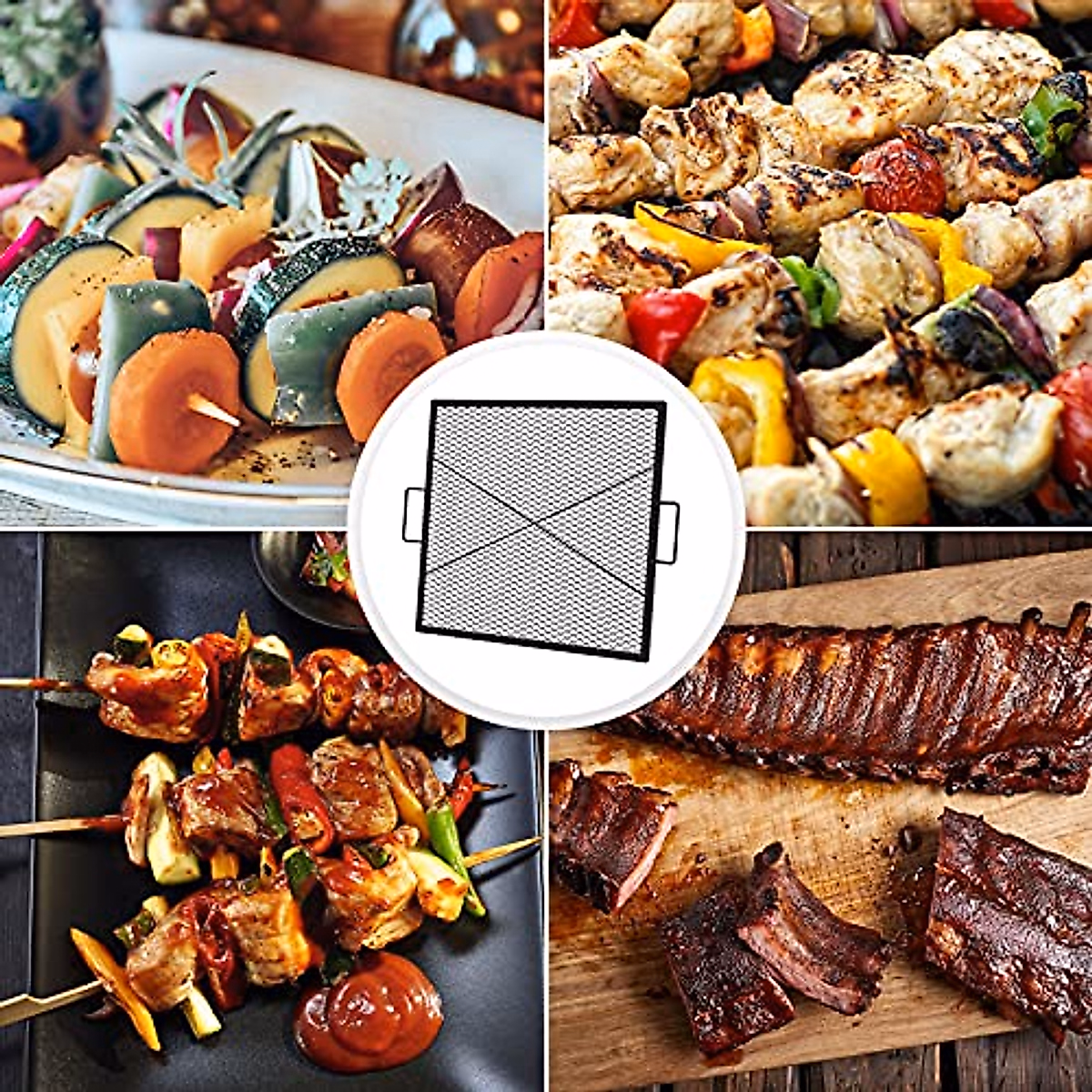 onlyfire X-Marks Square Fire Pit Cooking Grate, 30-Inch