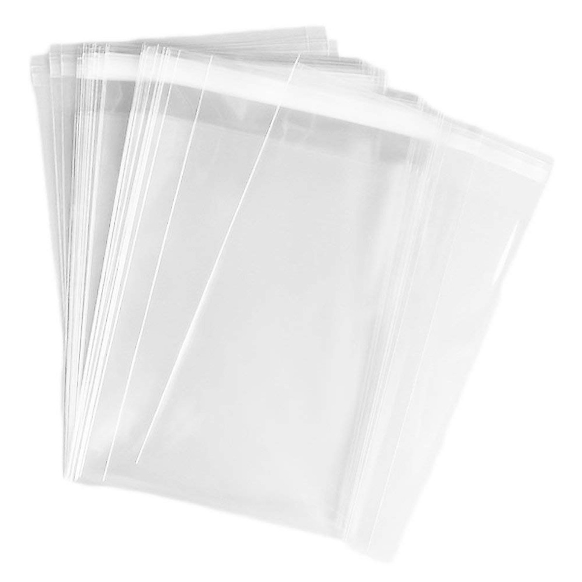 UNIQUEPACKING 100 Pcs 6x9 Clear Resealable Cello Cellophane 6" x 9" Bags Good for Bakery Candle Soap Cookie