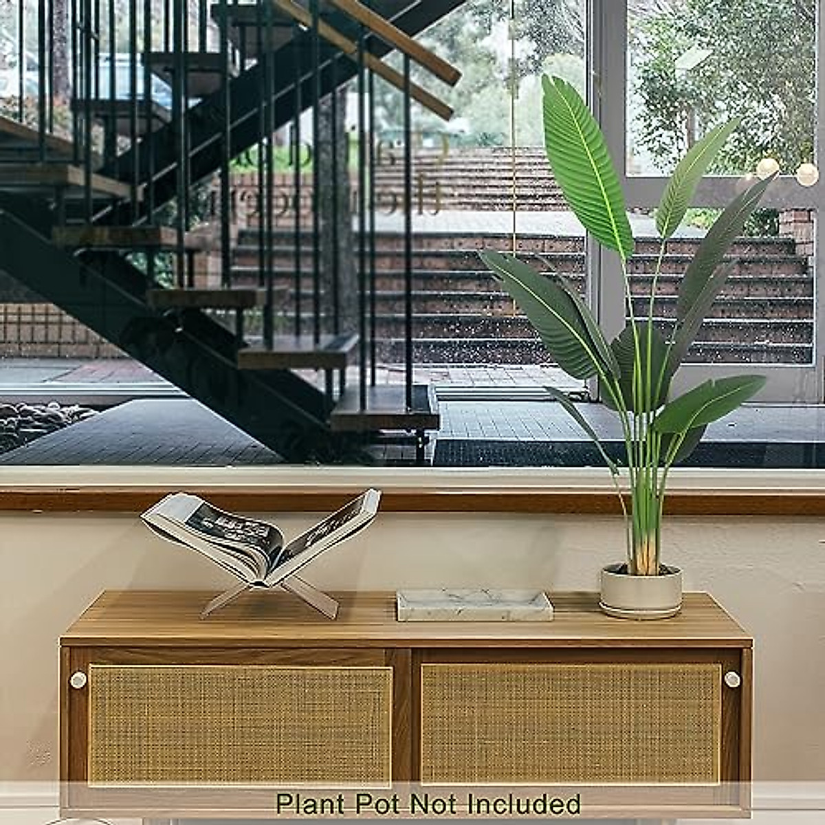 Softflame 5ft Bird of Paradise Palm Artificial Tree, Tropical Plants in Pot, Real Touch Technology, Artificial Plant with 3 Trunks, Perfect for Home Office Indoor Decoration