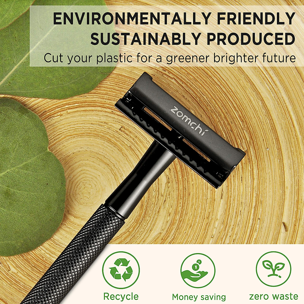 Butterfly Open Razors for Men or Women, Safety Razor with 5 Blades, Shaving Razor with a Delicate Box, Fits All Double Edge Razor Blades(Black)…