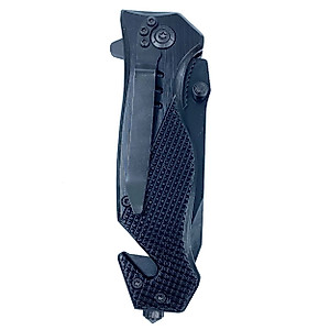 Thin Gray Line Collectible 3-in-1 Police Tactical Rescue Knife for Correctional Officers CO Corrections with Seatbelt Cutter, Steel Serrated Blade, Glass Breaker