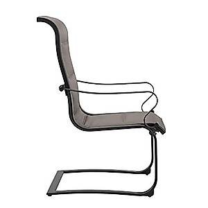 Cosco Outdoor Dining Chairs, SmartConnect, 2-Pack, Charcoal Gray with Light Gray Cushions