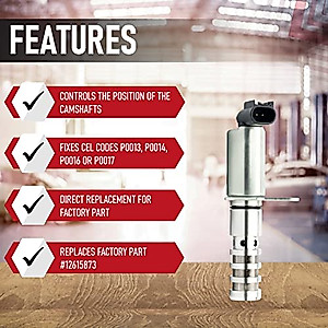 Exhaust Camshaft Position Actuator Solenoid - Variable Valve VVT - Replaces 12615873, 12602516, 917010 - Compatible with Chevy, Buick, GMC Vehicles & More Trailblazer, Envoy, Colorado, Canyon, Rainier