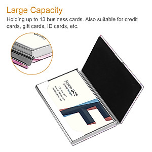 Fintie Business Card Holder, Premium Vegan Leather Coated Stainless Steel Professional Slim Name Card Case Organizer for Men & Women (Glittering Marble)