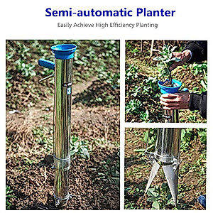 Ymachray Long Handled Bulb Planter Tools and Vegetable Seedling Tool Manual Plant Transplanter Bulb Planter