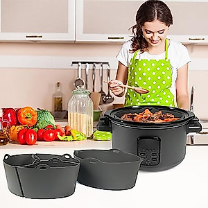 BYKITCHEN 7-8 Quart Reusable Silicone Slow Cooker Liner Compatible with Crockpot, Hamilton Beach Slow Cooker, Large Slow Cooker Insert for Most 7-8 QT Oval Slow Cooker