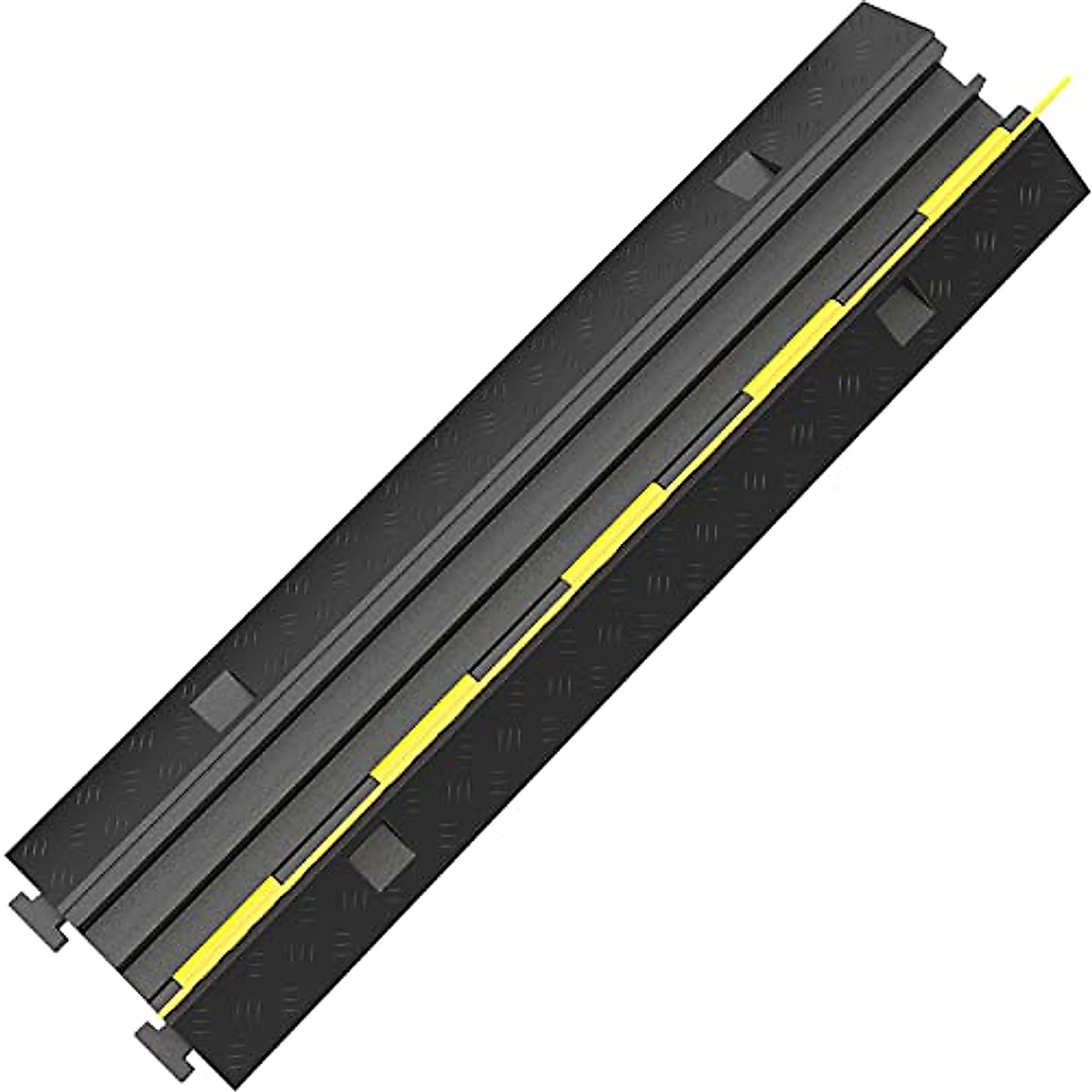 VEVOR Cable Protector Ramp, 5 Packs 2 Channels Speed Bump Hump, Rubber Modular Speed Bump Rated 11000 LBS Load Capacity, Protective Wire Cord Ramp Driveway Rubber Traffic Speed Bumps Cable Protector