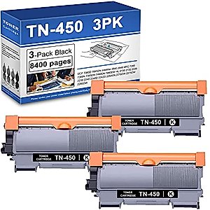 (High Yield) 3 Pack TN450 Black Toner Cartridge Replacement for Brother TN-450 DCP-7060D 7065DN Intellifax 2840 MFC-7240 7360N 7860DW HL-2130 2132 2220 Printer Toner.