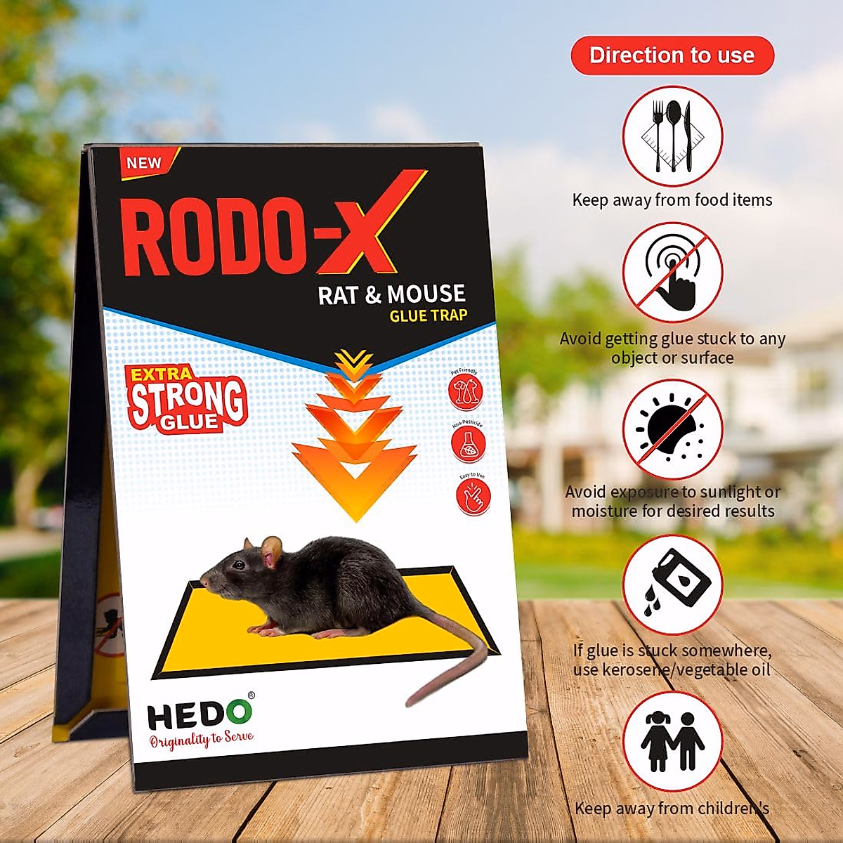 Rat/Mouse Glue Trap Big,Non-Toxic,Non-Drying Glue Pad Pack of 5