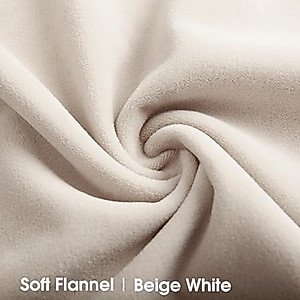 BEVERDY 63" x 24" Full Length Mirror - Wavy, Floor or Wall Mounted, Irregular Shape, Flannel Wrapped Frame, Full Body View, Beige White