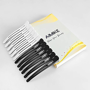 Hair Clips, AIMIKE 12 Pack Hair Clips for Styling and Sectioning, Non Slip Hair Clips with Silicone Band, No -Trace Hair Clips for Thick and Thin Hair - Professional Salon Hair Clips