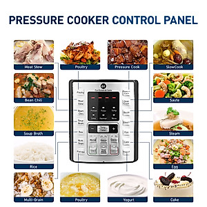 6.5Qt Pressure Cooker and Air Fryer Combos, 21-in-1 Programmable Pressure Pot with Detachable Pressure & Crisp Lid, LED Digital Touchscreen, 3Qt Air Fry Basket,Free Recipe Book, 1500W