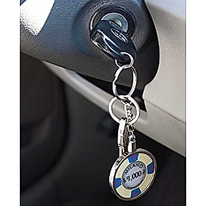 Brybelly Chrome Plated Poker Chip Holder Key Chain