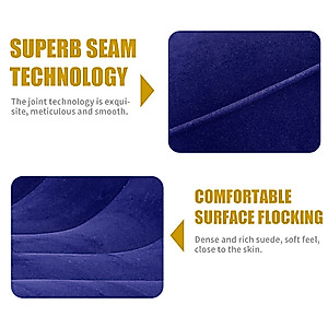 unhg Inflatable Deck Chair with Air Pump, Inflatable Lounger Beach Air Sofa Chair Lazy Lounge Sofa for Indoor Living Room Bedroom, Outdoor Travel Camping Picnic （Blue）