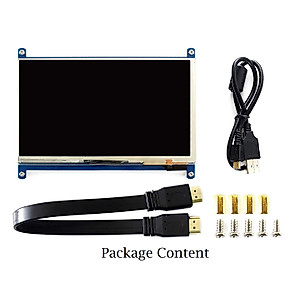 Waveshare 7 inch Capacitive Touch Screen IPS Display HDMI LCD Module 1024x600 Touchscreen for Raspberry Pi 4/3/2/1 Model B/B+/A+/BeagleBone Black/Banana Pi, Windows 10/8.1/8/7