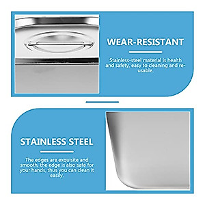 Kichvoe Aluminum Pans Stainless Steel Steam Pan Anti-jam Steam Table Pan Hotel Pans Restaurant Buffet Tray Dinner Food Container with Lid for Event Party Holiday Chafing Dish Buffet Set
