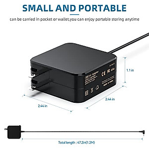 45W Laptop Charger Adapter for Asus AD883J20 X540S X540L Q504U Q302L X553M Q200E C300M E402MA F555L Q501L Q502L R540N X200CA X541N ZenBook UX305 UX330 UX330U UX360 UX360C Supply Cord