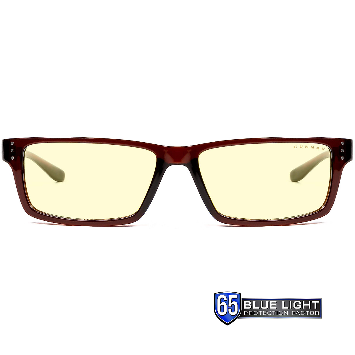GUNNAR - Premium Gaming and Computer Glasses - Blocks 65% Blue Light - Riot, Espresso, Amber Tint