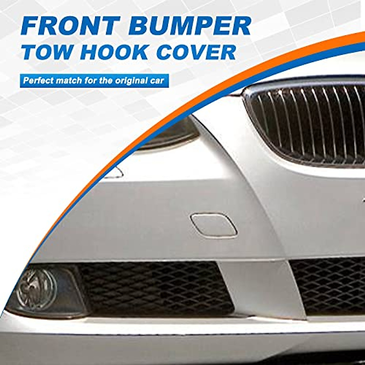 Front Bumper Tow Hook Cover Towing Eye Cap Fit for BMW E92 Coupe E93 Convertible 3-Series 328i 335i 2007 2008 2009 2010 51117187956 (White, Right Passenger Side)