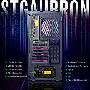 STGAubron Gaming Desktop PC,Intel Core i7 3.4G up to 3.9G,GeForce RTX 2060 Super 8G GDDR6,32G,1TB SSD,WiFi,BT 5.0,RGB Keybaord,RGB Mouse,RGB Mouse Pad,RGB BT Sound Bar,RGB Bluetooth Headset Mic,W10H64