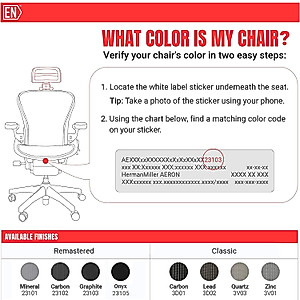 Engineered Now The Original Headrest for The Herman Miller Aeron Chair Headrest ONLY - Chair Not Included (H3 for Remastered, Mineral)