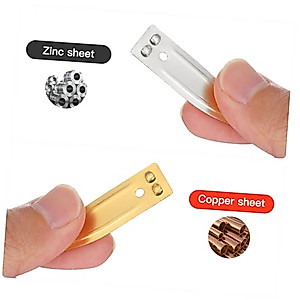 2sets Copper Zinc Electrode Strip Toy Reminder Nickel Electroplating Plate System Pool Lab Zinc Anode Copper Strip Electrode Strip for Experiment Fruit Battery Experiment 30pcs*2 ULTECHNOVO