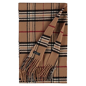 Fraas Cashmink Scarf for Men & Women - Plaid or Solid Color - Warm & Softer than cashmere - Made in Germany - 12x71in