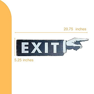 First of a Kind Metal Exit Sign - Pointing Hand Finger Direction Sign - Black Exit Sign for Home, Living Rooms, Offices, Coffee Shop - Perfect for Indoor & Outdoor