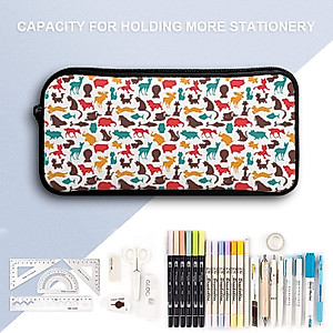 Elk Cat Elephant Owl Pencil Case Stationery Pen Pouch Portable Makeup Storage Bag Organizer Gift