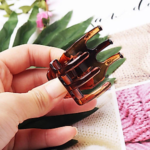 12 Pieces Medium Size Hair Claw Clamp 1.3 Inch No-Slip Grip Jaw Clips for Women and Girls Stocking Stuffers(Black and Brown)