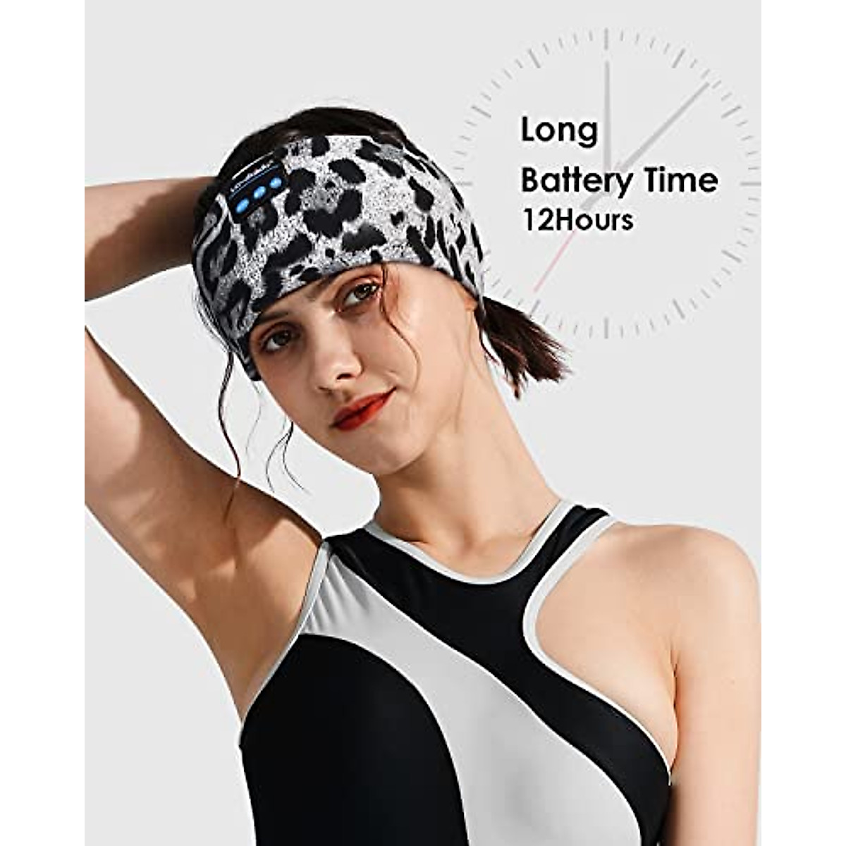 LC-dolida Sleep Headphones Bluetooth Headband, Cozy Wireless Headphones Headband, Sleep Mask with Bluetooth Thin HD Stereo Speakers Perfect for Side Sleepers, Sport, Yoga, Travel