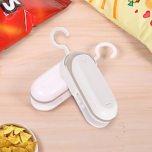 mempedont Mini Bag Sealer – Heat Sealer for Plastic Bags – Vacuum Food Sealer and Cutter – Portable and Practical– Handheld Bag Sealer – Set of 2