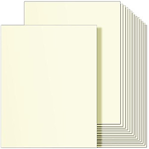 Ohuhu 8.5 x 11 Brown Kraft Cardstock Thick Paper 100 Sheets + 100 Sheets Cream Colored Cardstock 8.5 x 11
