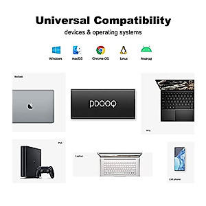 PDOOQ Portable SSD, External SSD Read up to 500MB/s & Write up to 450MB/s USB 3.1 Type-c Ultra-Slim External Solid State Drive (250GB)