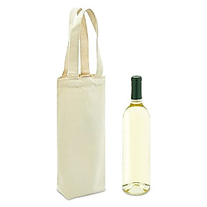 Canvas Wine Carrying Bags with Handles, Bottle Gift Totes (6 Pack)