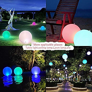 Rukars Floating Ball Pool Light Solar Powered 4 PCS, 14 Inch Inflatable Hangable IP68 Waterproof Rechargeable Color Changing Led Glow Globe Pool