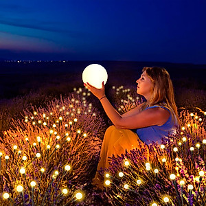 Msqlnde Solar Garden Lights, 8 Pack 80 LED Solar Lights Outdoor Waterproof,New Upgraded Firefly Pathway Lights Sway by Wind for Outside Yard Patio Walkway Decoration