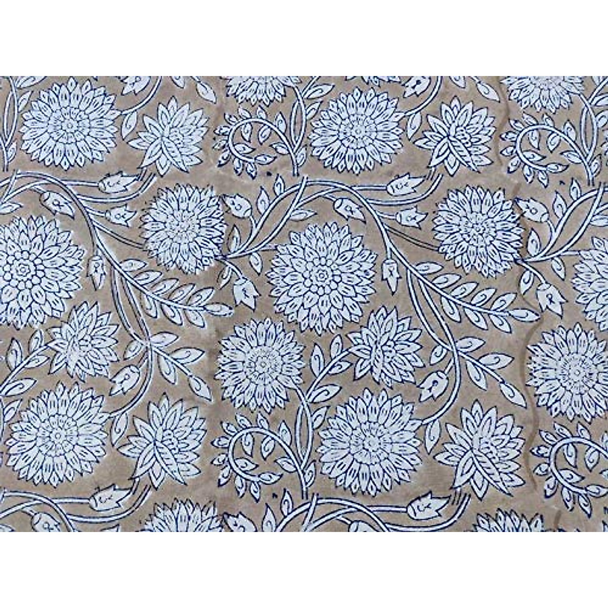 traditional Jaipur Printed Cotton Fabric Hand Printed Indian Fabric, Soft Cotton Fabric by The Yard Fabric, Jaipuri Cotton Kurti Print Fabric for Summer Dress (5 Yards)