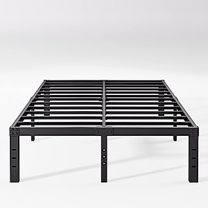Neslime 14 Inch Full Size Bed Frame No Box Spring Needed, Heavy Duty Metal Platform Bed Frame Full, Heavy Duty, Easy Assembly and Noise Free, Black