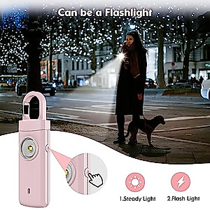 ANKOSHUN Rechargeable Personal Alarm for Women - Christmas Birthday Gifts for Women, Daughter, College Student, Teen Girl, Elders, Kids, Siren Alarm, USB Charging, Pink