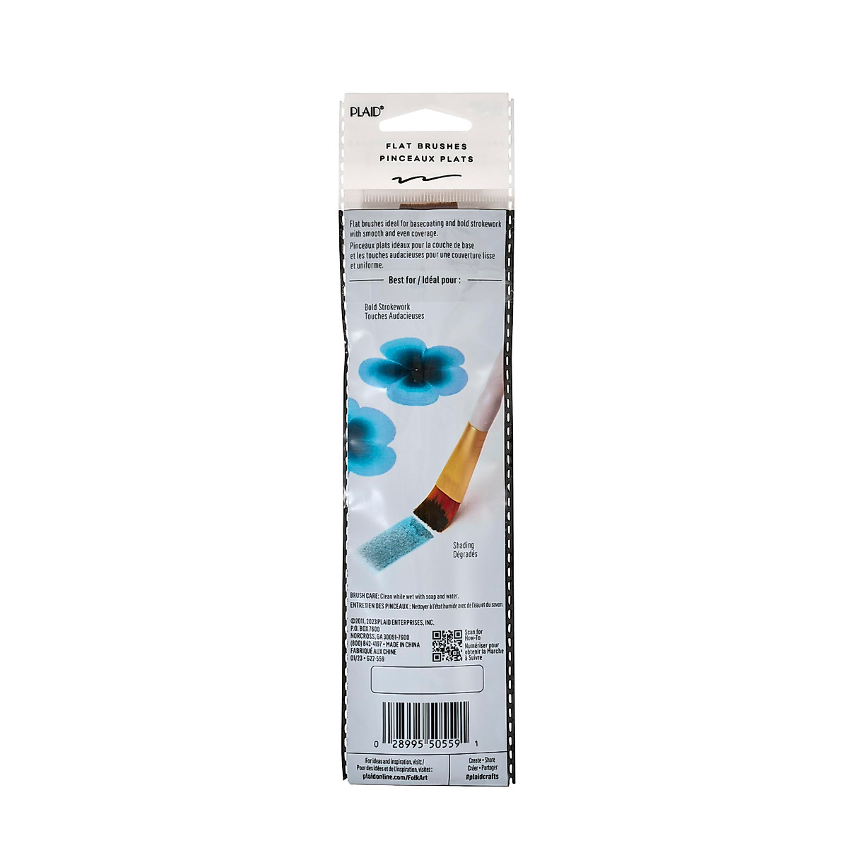 FolkArt Plaid Nylon Brush Set, 50559 Brown (3-Piece)