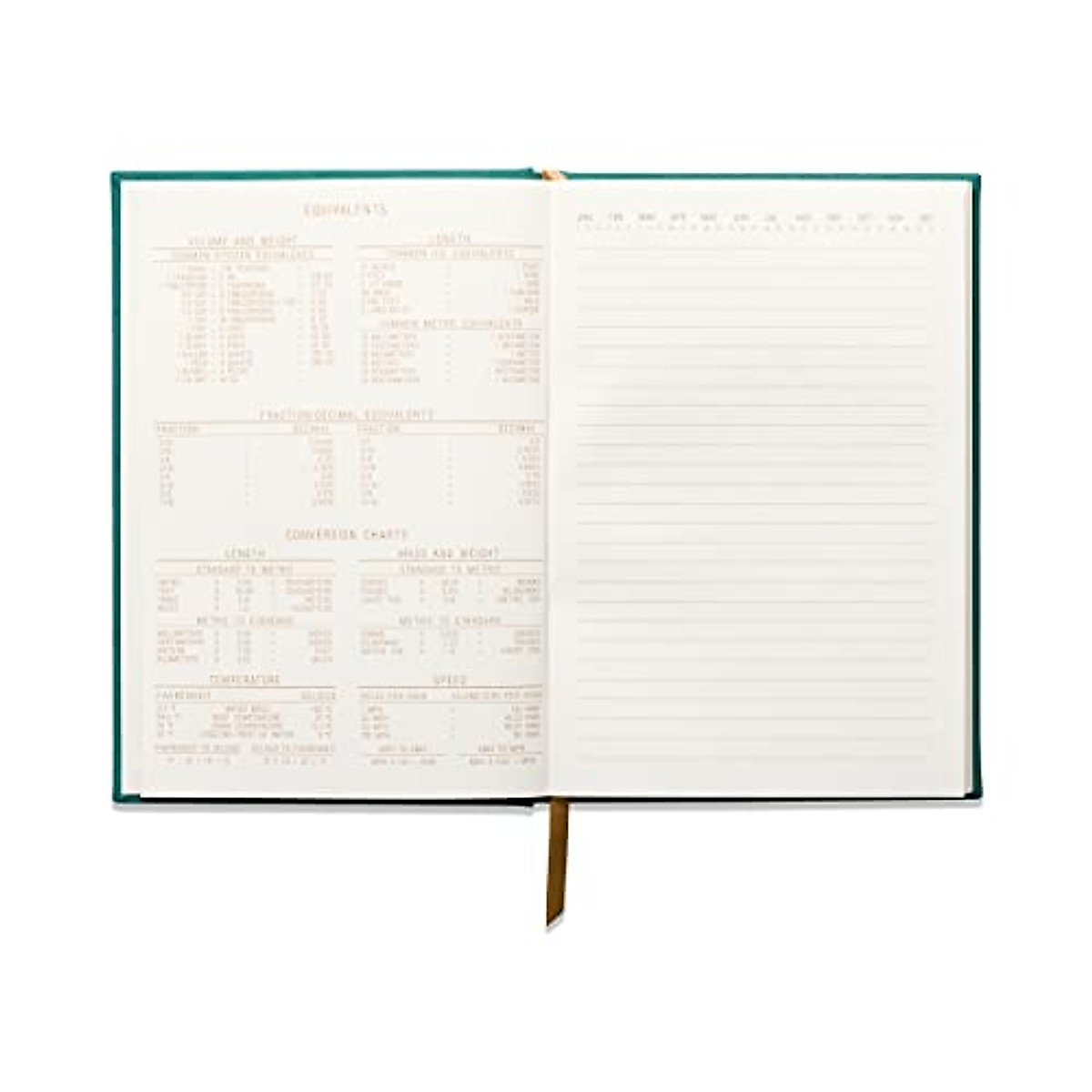 DesignWorks Ink Suede Cloth Hardcover Journal Notebook with 160 Lined Pages, Ribbon Bookmark, and Storage Pocket for Work, Writing, Journaling - Green Journal with Geometric Linear Box Design (JB58-1011)