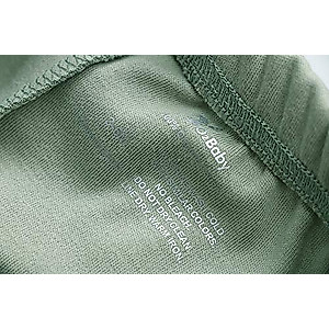 O2 BABY Organic Cotton Unisex Baby Jogger Pants, 3-Pack Pull-on Bottoms, Newborn Leggings (Newborn, Grey/White/Green)