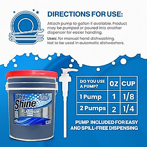 Ultra Shine™ 3X Platinum™ Dishwashing Liquid - 5 Gallons (Retail Case w/Pump)