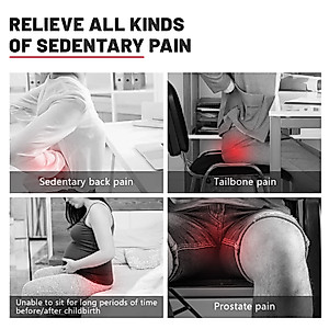 Yuqre Seat Cushion, Office Chair Car Seat Cushion, Breathable Memory Foam Non-Slip for Back, Coccyx, Sciatica, Tailbone Pain Relief