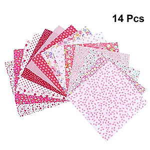 EXCEART Scraps Cotton Quilt Sewing Material Squares Floral Prints Patterns Sewing 14pcs Quilting Quilting Fabric Fabric