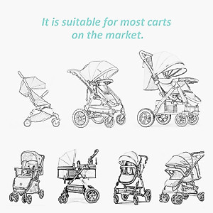 HUAILEI Baby Mosquito Net - Durable Stroller Cover,Honeycomb Grid Stroller Netting Mosquito for Baby Bug Net for Strollers,Bassinets, Child Safety Seat and Portable Mini Crib （2PCS,White and Brown